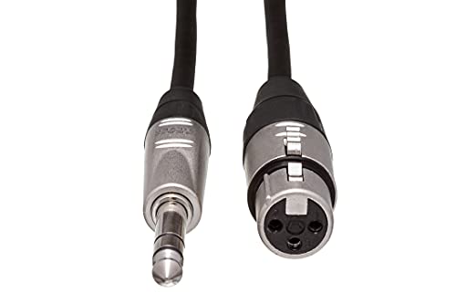 Hosa HXS-003 REAN XLR3F to 1/4" TRS Pro Balanced Interconnect Cable, 3 Feet