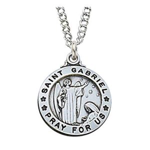 st gabriel prayer card with medal pendant charm patron saint catholic christian