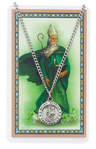 st patrick prayer card with medal charm patron saint catholic christian pendant