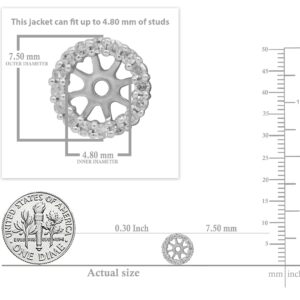 Dazzlingrock Collection 0.25 Carat (ctw) Round White Diamond Removable Jackets for Women's Stud Earrings in 14K White Gold