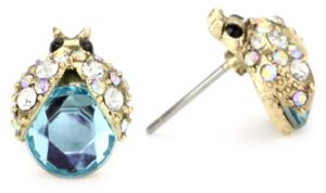 betsey johnson crystal bug stud earrings