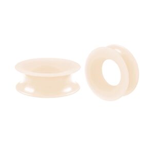 unique gauges ears stretchers eyelets 15/16 skin silicone double flare flesh tunnels large plug afac stretching si04 2pcs