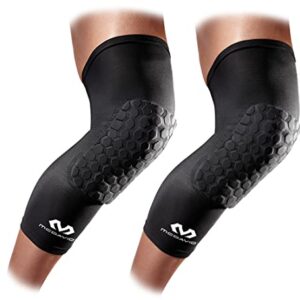 McDavid Hex Knee Compression Sleeves, Pull-On Padded Protection, Moisture Wicking (1 Pair), Black, ADULT- Small