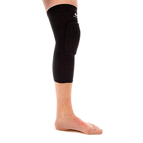 McDavid Hex Knee Compression Sleeves, Pull-On Padded Protection, Moisture Wicking (1 Pair), Black, ADULT- Small