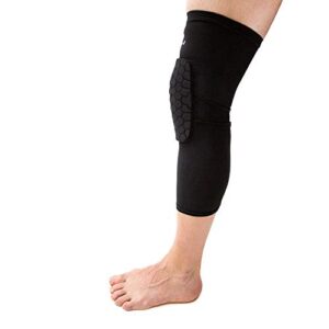 McDavid Hex Knee Compression Sleeves, Pull-On Padded Protection, Moisture Wicking (1 Pair), Black, ADULT- Small