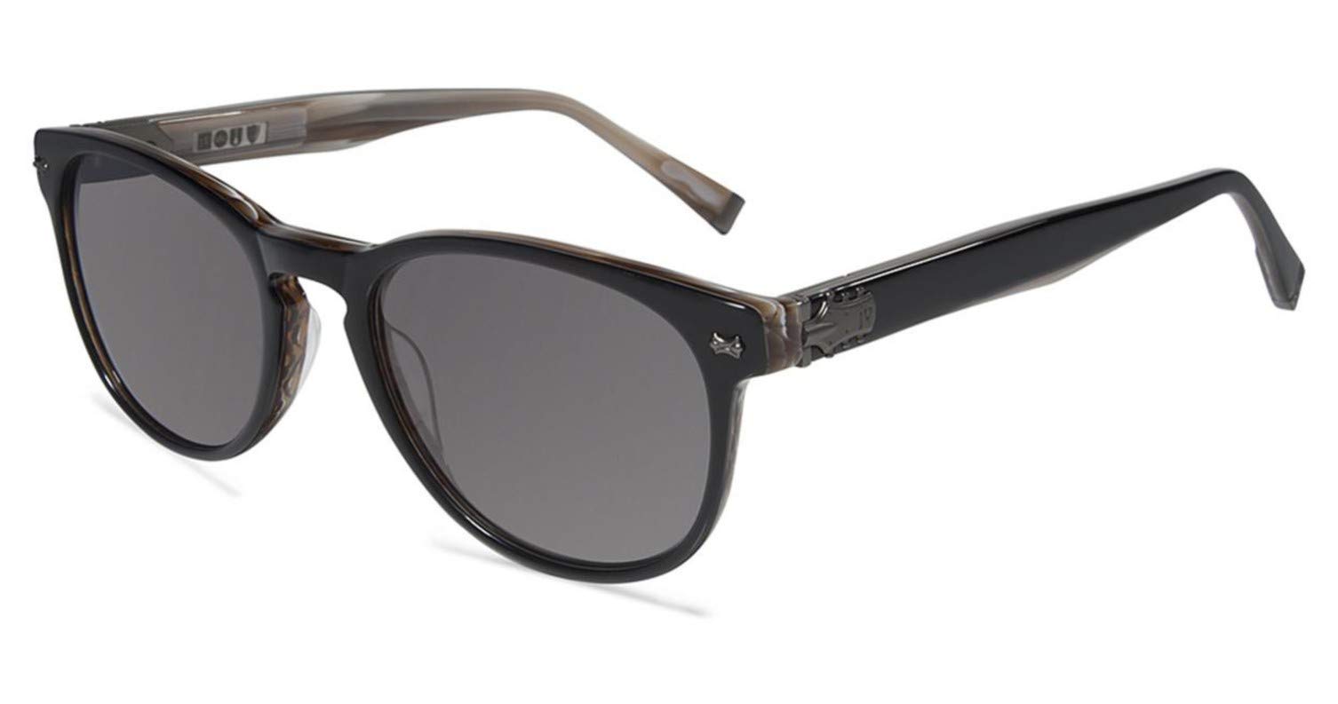 John Varvatos V774 Round Sunglasses, Black, 19 mm