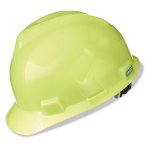 msa 10061512 v-gard protective caps and hats, fas-trac ratchet, hi-viz yellow green