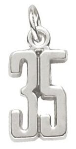 rembrandt charms number 35 charm, sterling silver