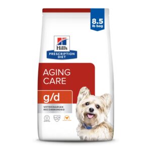 hill's prescription diet g/d aging care chicken flavor dry dog food, veterinary diet, 8.5 lb. bag