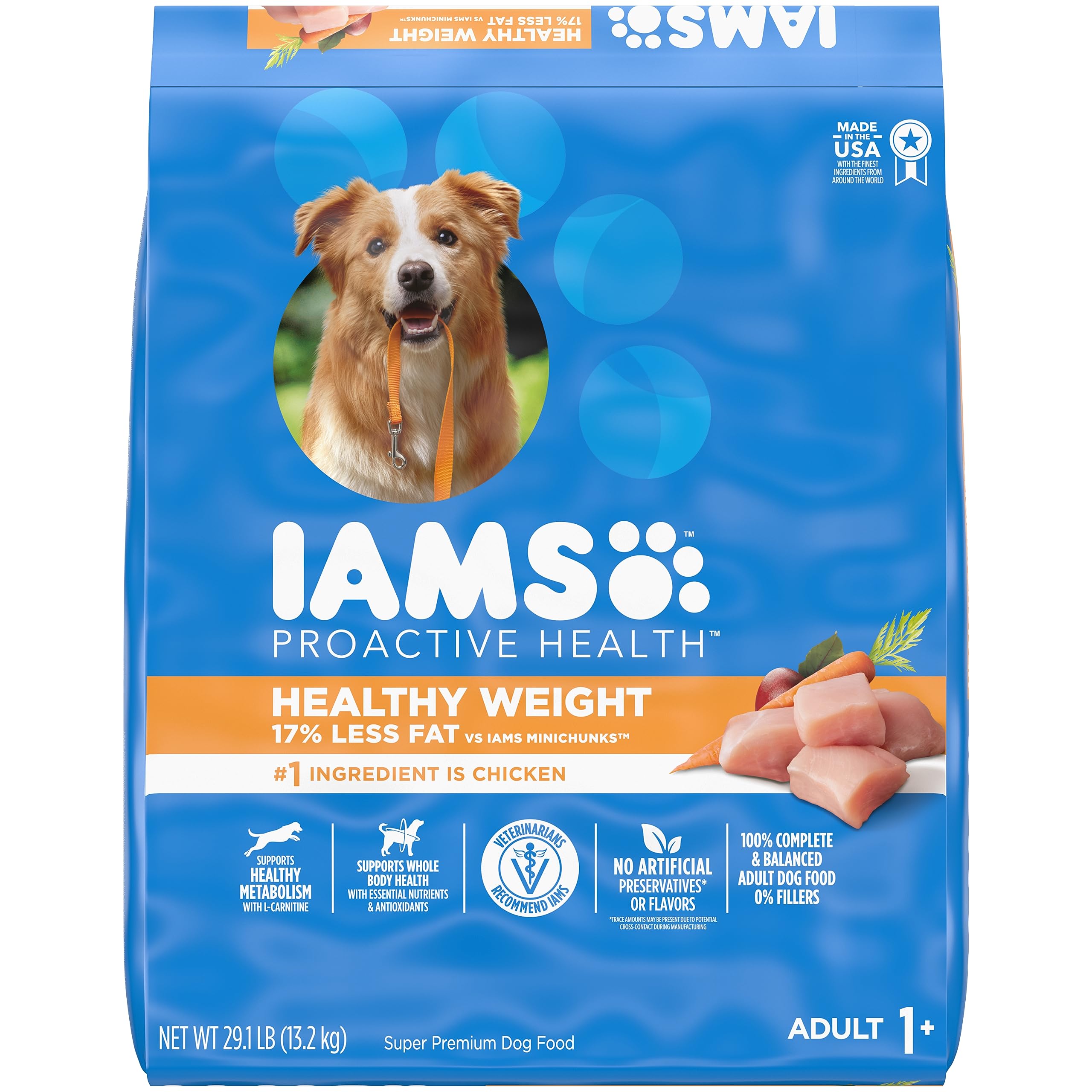 IAMS Adult Healthy Weight Control Dry Dog Food with Real Chicken, 29.1 lb. Bag