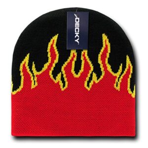 decky fire beanie, black/red