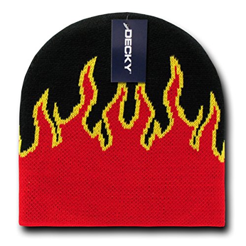 DECKY Fire Beanie, Black/Red