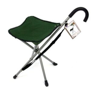 folding cane chair - walking stick with stool