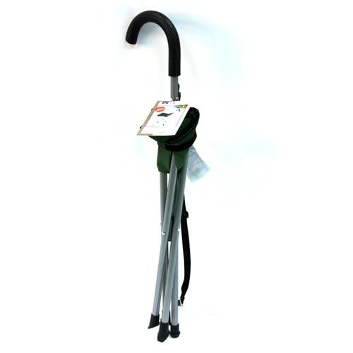 Folding cane chair - Walking stick with stool