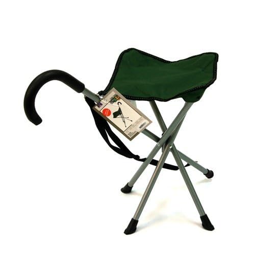 Folding cane chair - Walking stick with stool