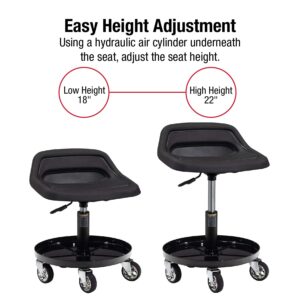 Sunex Tools 8514 300-Pound Capacity Telescoping Tractor Seat with Parts Tray and 3.5-Inch Heavy Duty Casters