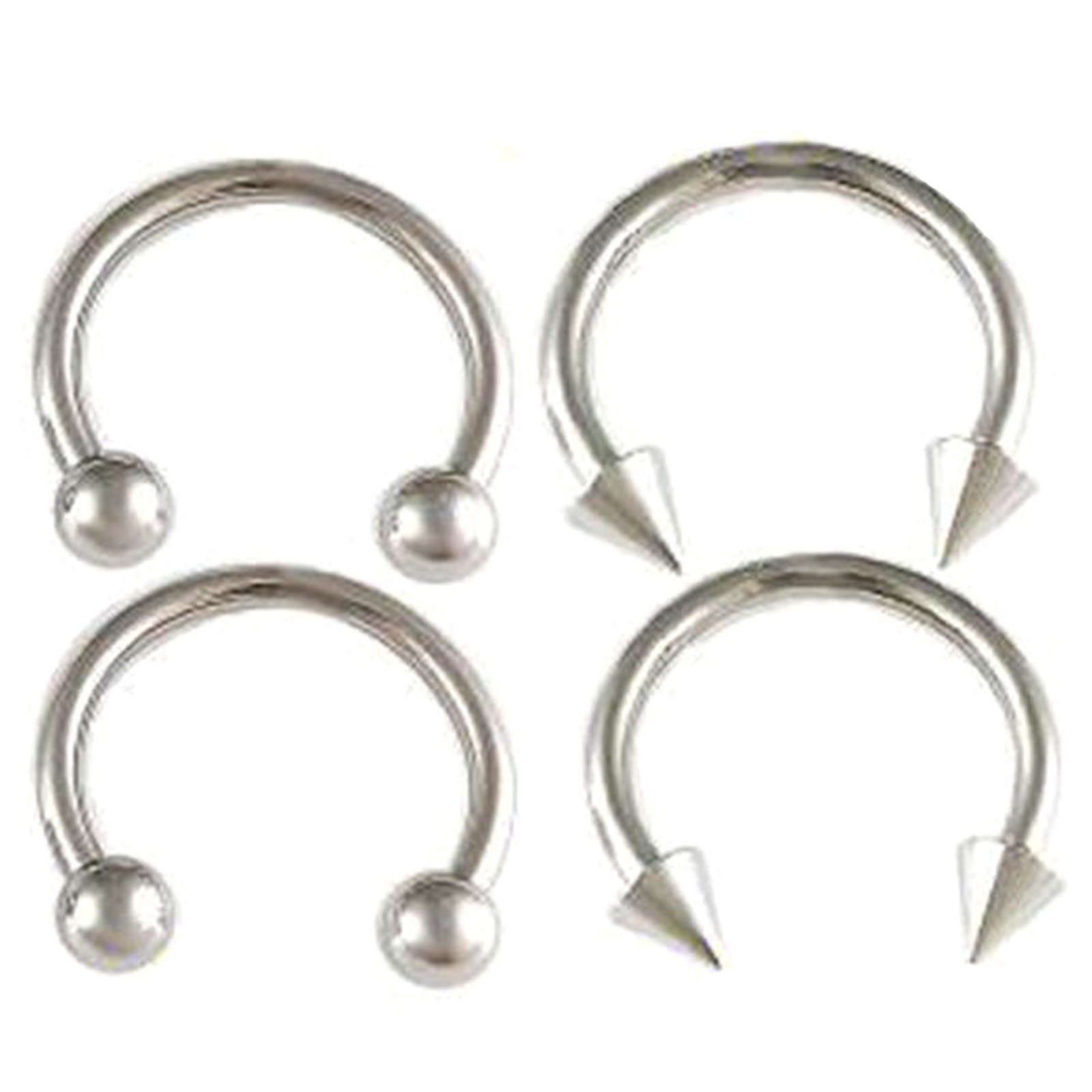 bodyjewellery 16g 16 gauge 1/2 Inch 12mm Surgical Steel eyebrow lip bars ear tragus horseshoe rings circular barbells ACHB Piercing 4Pcs