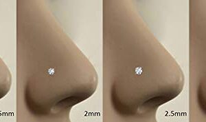 20 Pack 925 Sterling Silver Nose Studs Rings 1mm Clear stone 22G