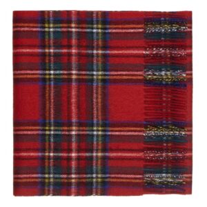 oxfords cashmere 100% lambswool tartan scarf by shepherds land, royal stewart-one size