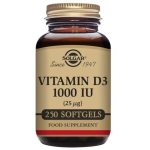 Solgar Vitamin D3 (Cholecalciferol) 25 MCG (1000 IU), 250 Softgels - Helps Maintain Healthy Bones & Teeth - Immune System Support - Non-GMO, Gluten Free, Dairy Free - 250 Servings