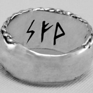 Sterling Silver Unisex Runescript Band Ring for Friendship Size 11