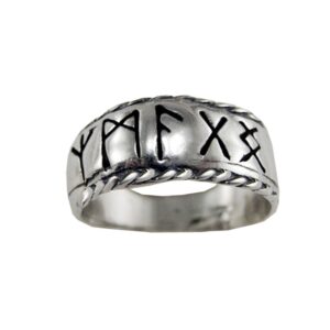 sterling silver unisex runescript band ring for friendship size 11