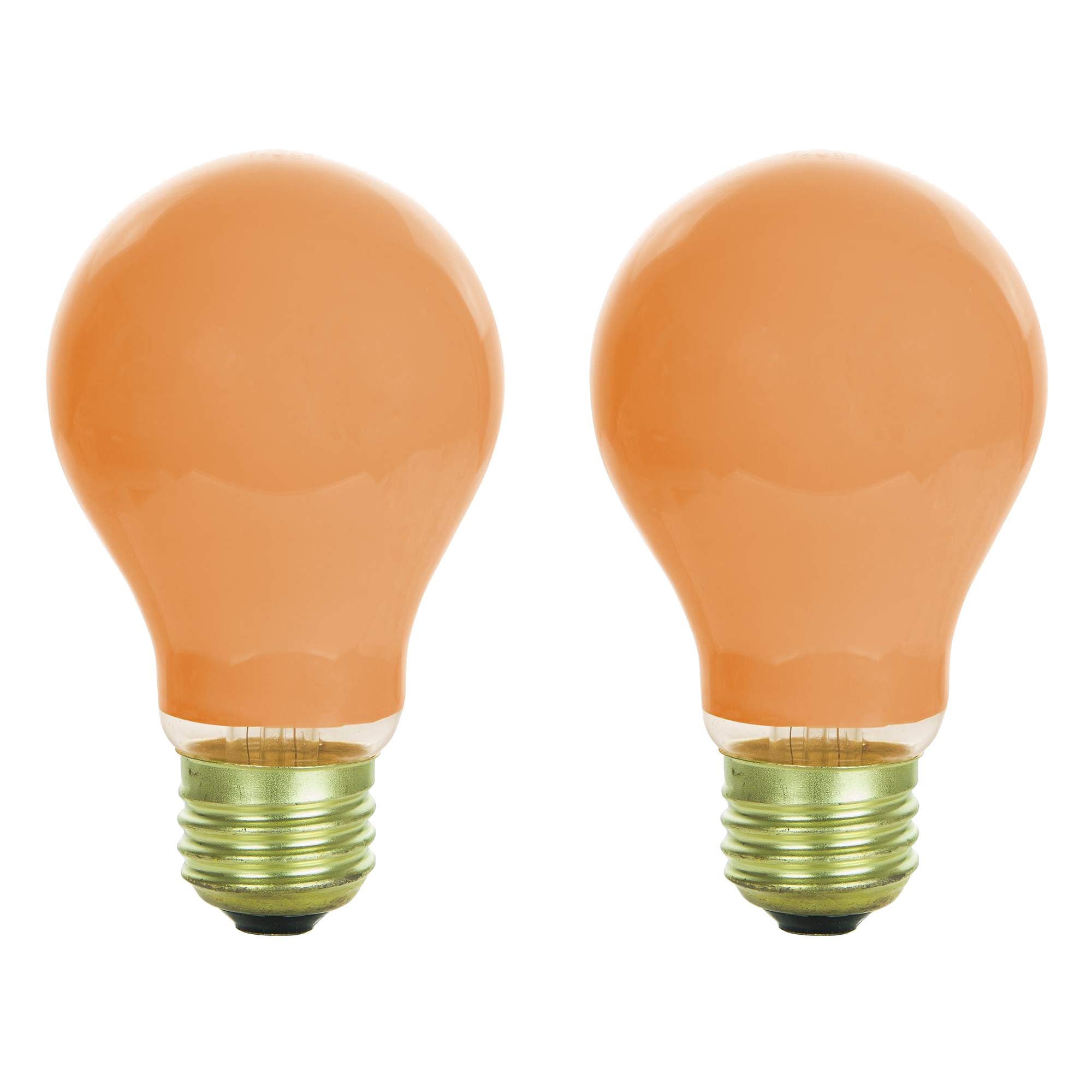 Sunlite 40A/O/2PK Incandescent 40-Watt, Medium Based, A19 Colored Bulb, Orange, 2-Pack