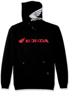 factory effex (15-88376) 'honda' horizontal hooded pull-over sweatshirt (black, xx-large)