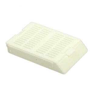 bio plas 6050 white acetyl plastic histo plas uni-capsette tissue embedding cassettes with detachable lid (pack of 500)