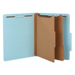 Pendaflex Classification Folders, 2 Dividers, 2" Fasteners, Letter Size, Blue, 10/Box (24130P)