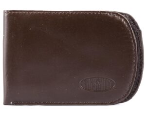 big skinny men's curve leather bi-fold slim wallet, holds up to 20 cards, brown