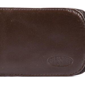 Big Skinny Men's Curve Leather Bi-Fold Slim Wallet, Holds Up to 20 Cards, Brown