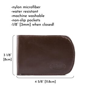 Big Skinny Men's Curve Leather Bi-Fold Slim Wallet, Holds Up to 20 Cards, Brown