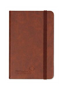 silvine executive soft feel pocket notebook ruled with marker ribbon 160pp 90gsm 143x90mm tan ref 196t