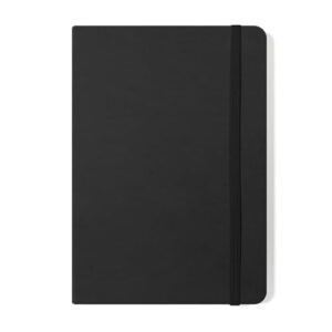 silvine 391133 executive soft feel notebook ruled with marker ribbon 160pp 90gsm a5 black ref 197bk