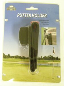 oncourse putter holder with ball marker (black, clip on golf bag accessory) new