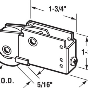 Prime-Line N 6576 Mirror Door Roller, Unique Housing, 1-1/2 In. Nylon Grooved Roller (Single Pack)