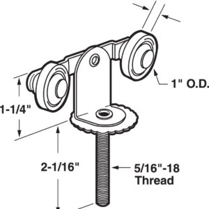 Prime-Line N 6529 3 In. Nylon Top Mount Closet Door Tandem Flat Rollers (Single Pack)