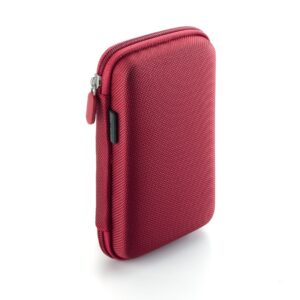 drive logic dl-64-red portable eva hard drive carrying case pouch, red