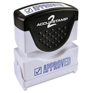 ACCU-STAMP2 Message Stamp with Shutter, 1-Color, APPROVED, 1-5/8" x 1/2" Impression, Pre-Ink, Blue Ink (035575)