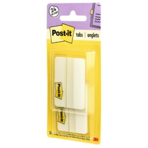 Post-it Tabs, 2 in Solid, White, 12 Tabs/On-The-Go Dispenser, 2 Dispensers/Pack (686-24WE)