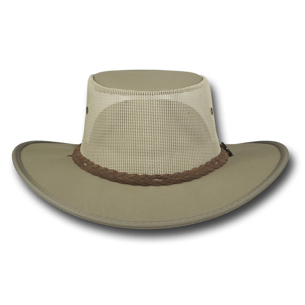 Barmah Hats Canvas Drover Hat 1057BE / 1057KH / 1057BR / 1057BL - Khaki - XLarge