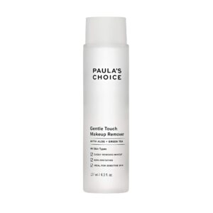 paula's choice gentle touch oil free waterproof makeup remover, aloe & green tea, non-irritating, 4.3 ounce