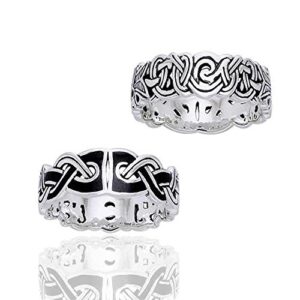 mammen weave viking knot wedding band norse celtic sterling silver ring size 8(sizes 4,5,6,7,8,9,10,11,12,13,14,15)