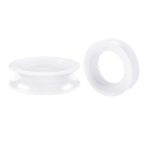 36mm white silicone double flare flesh tunnels ear large gauge plugs abyk ear stretching stretchers piercing si04 2pcs