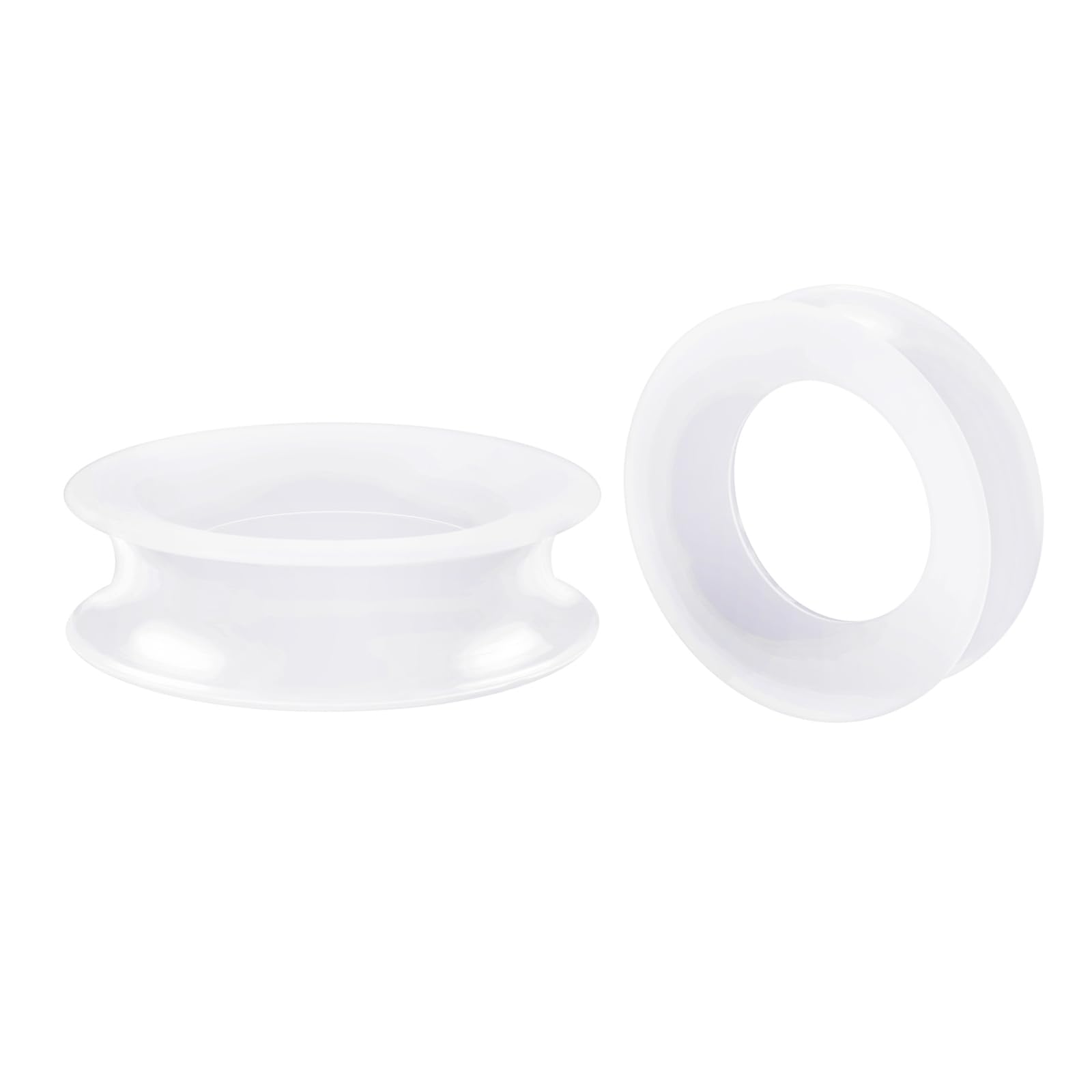 36mm White Silicone Double Flare Flesh Tunnels Ear Large Gauge Plugs ABYK Ear Stretching Stretchers Piercing SI04 2Pcs