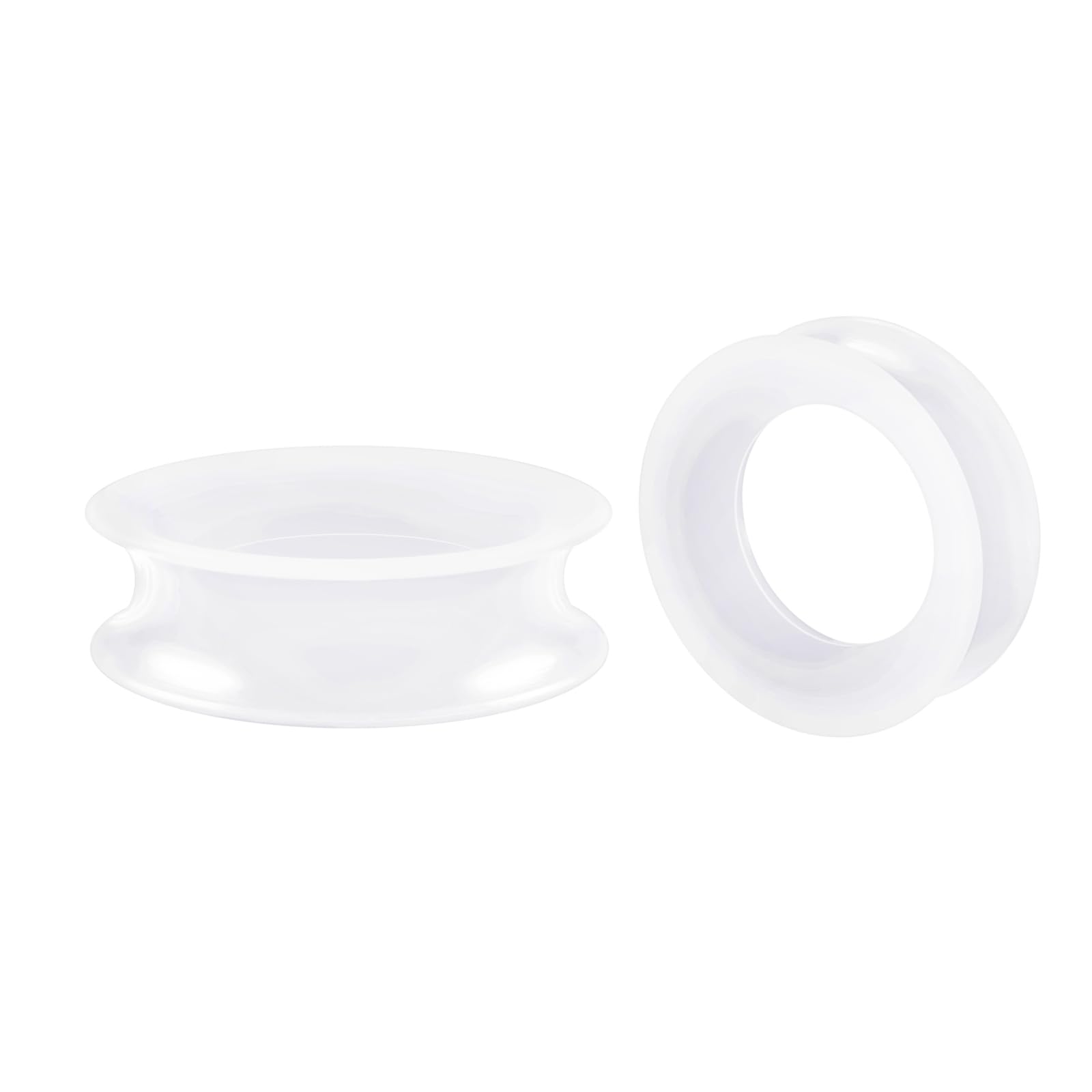 40mm White Silicone Double Flare Flesh Tunnels Ear Large Gauge Plugs ABYM Ear Stretching Stretchers Piercing SI04 2Pcs