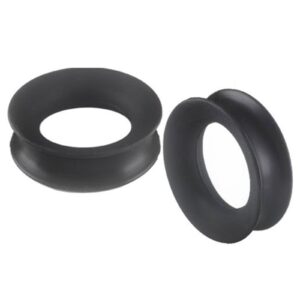 38mm black implant grade sili double flare flesh tunnels large gauge plugs abyr ear stretchers piercing si04 2pcs