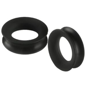 34mm black implant grade sili double flare flesh tunnels large gauge plug akcu ear stretching stretchers piercing si04 2pcs