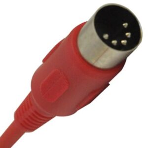 Seismic Audio - SAMIDIRed1 - Red MIDI Cable 1 Foot - Keyboard Data Patch Cord